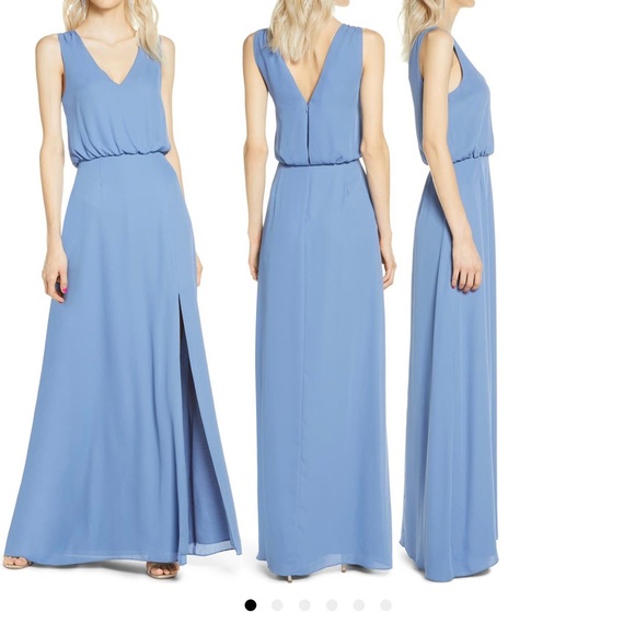 Wayf | Dresses | Wayf The Bella Blouson Column Gown | Poshmark
